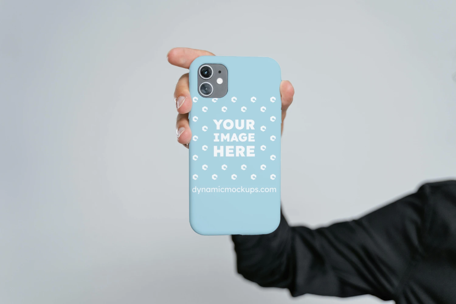 iPhone Light Blue Phone Case Mockup Template