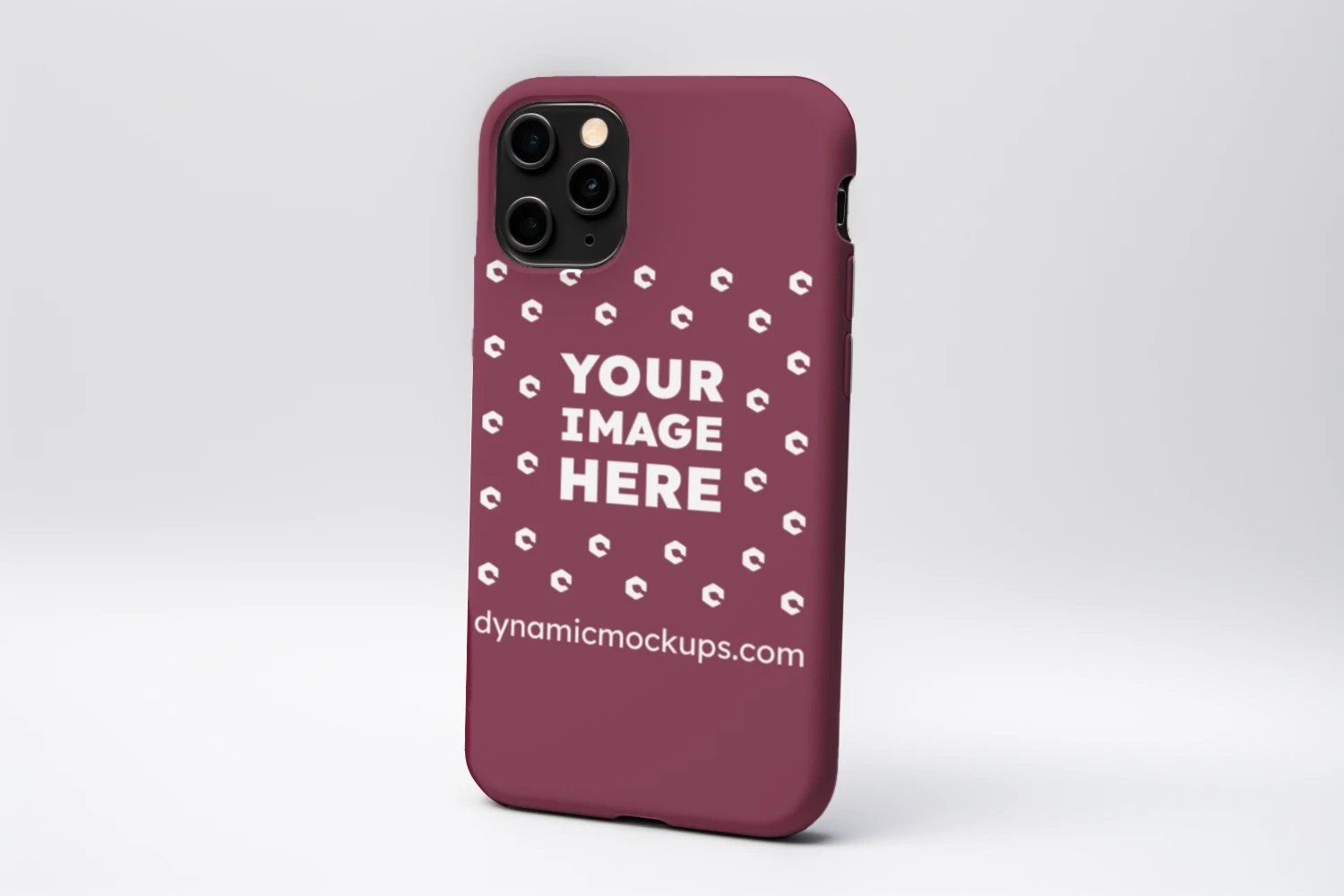 iPhone Maroon Phone Case Mockup Template