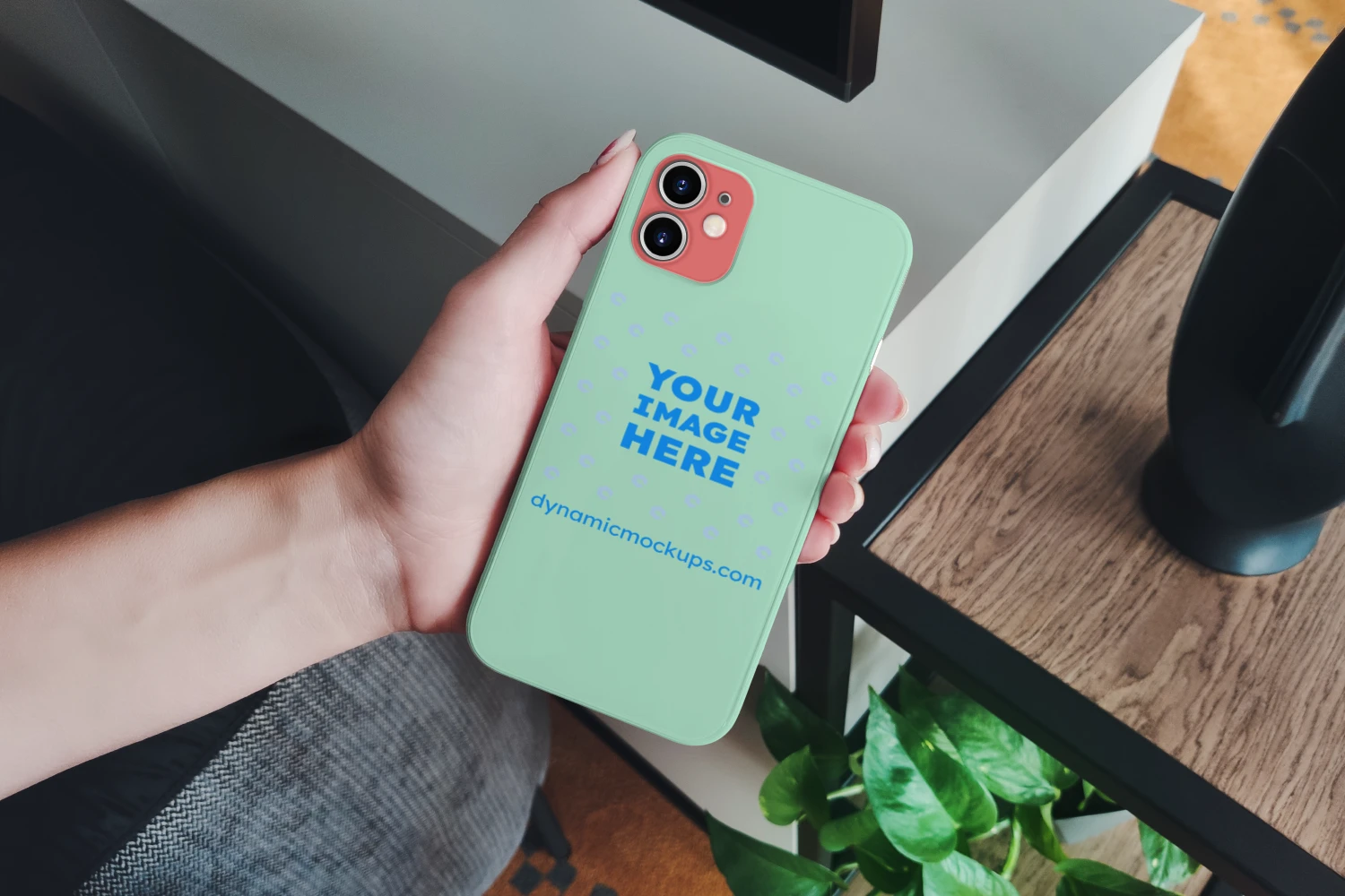 iPhone Mint Phone Case Mockup Template