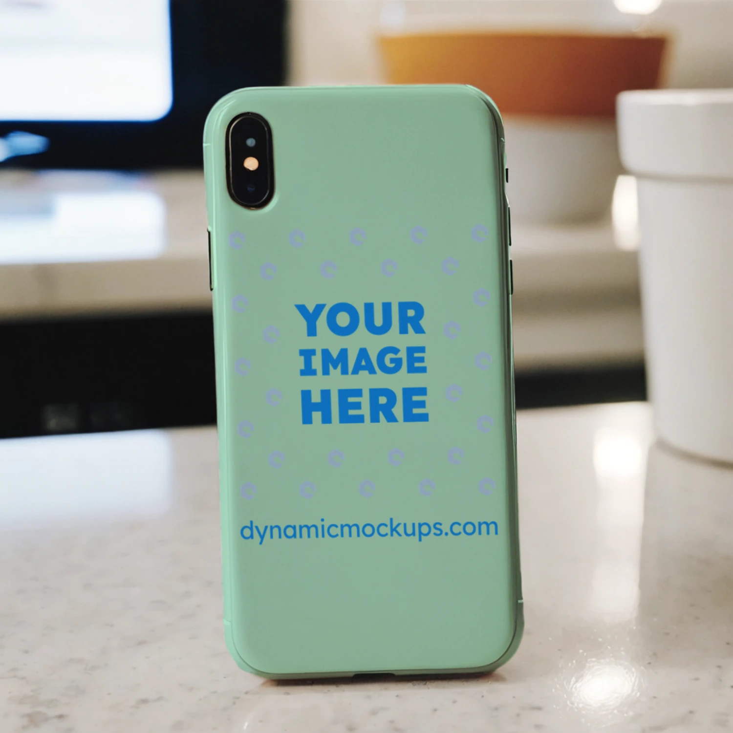 iPhone Mint Phone Case Mockup Template