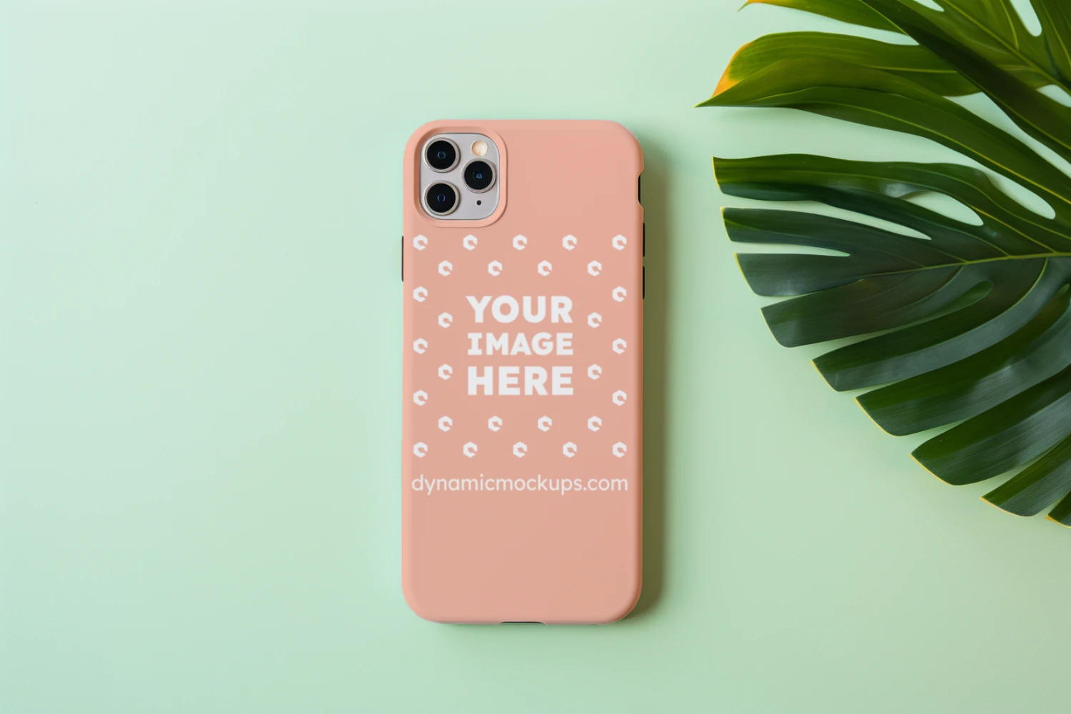iPhone Peach Phone Case Mockup Template