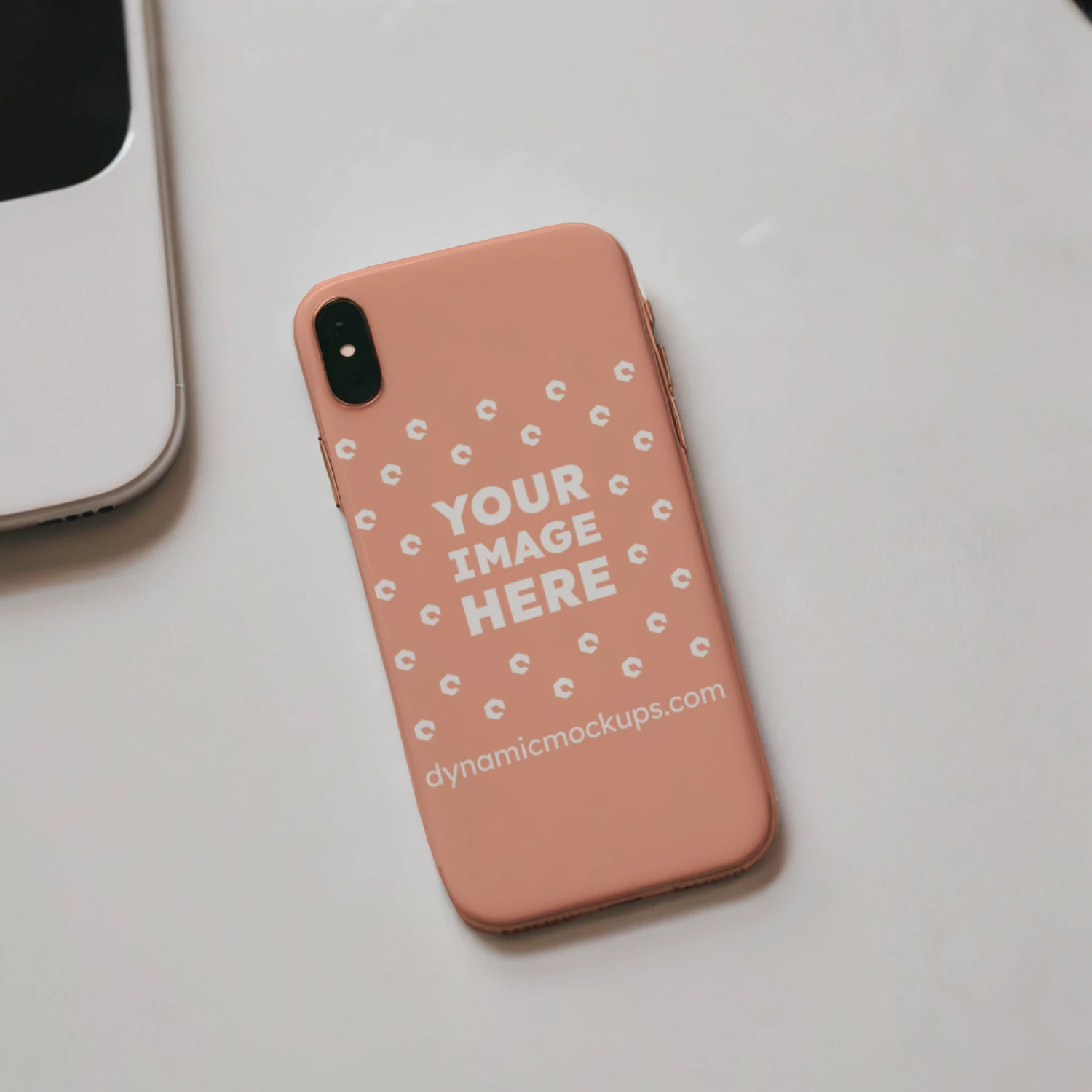 iPhone Peach Phone Case Mockup Template