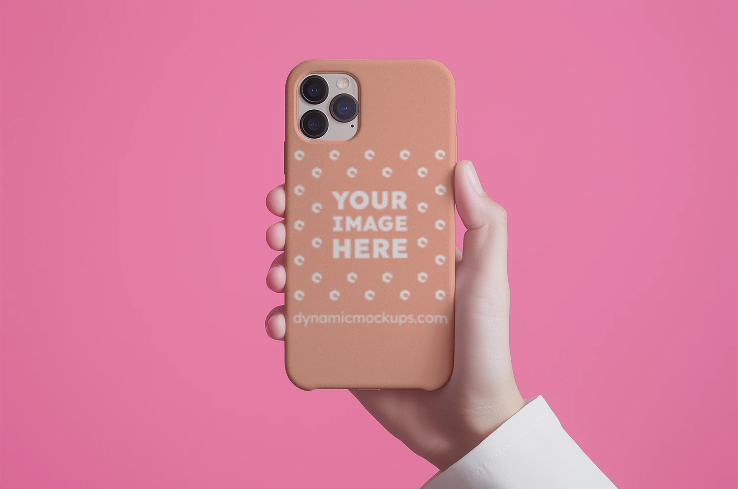 iPhone Peach Phone Case Mockup Template