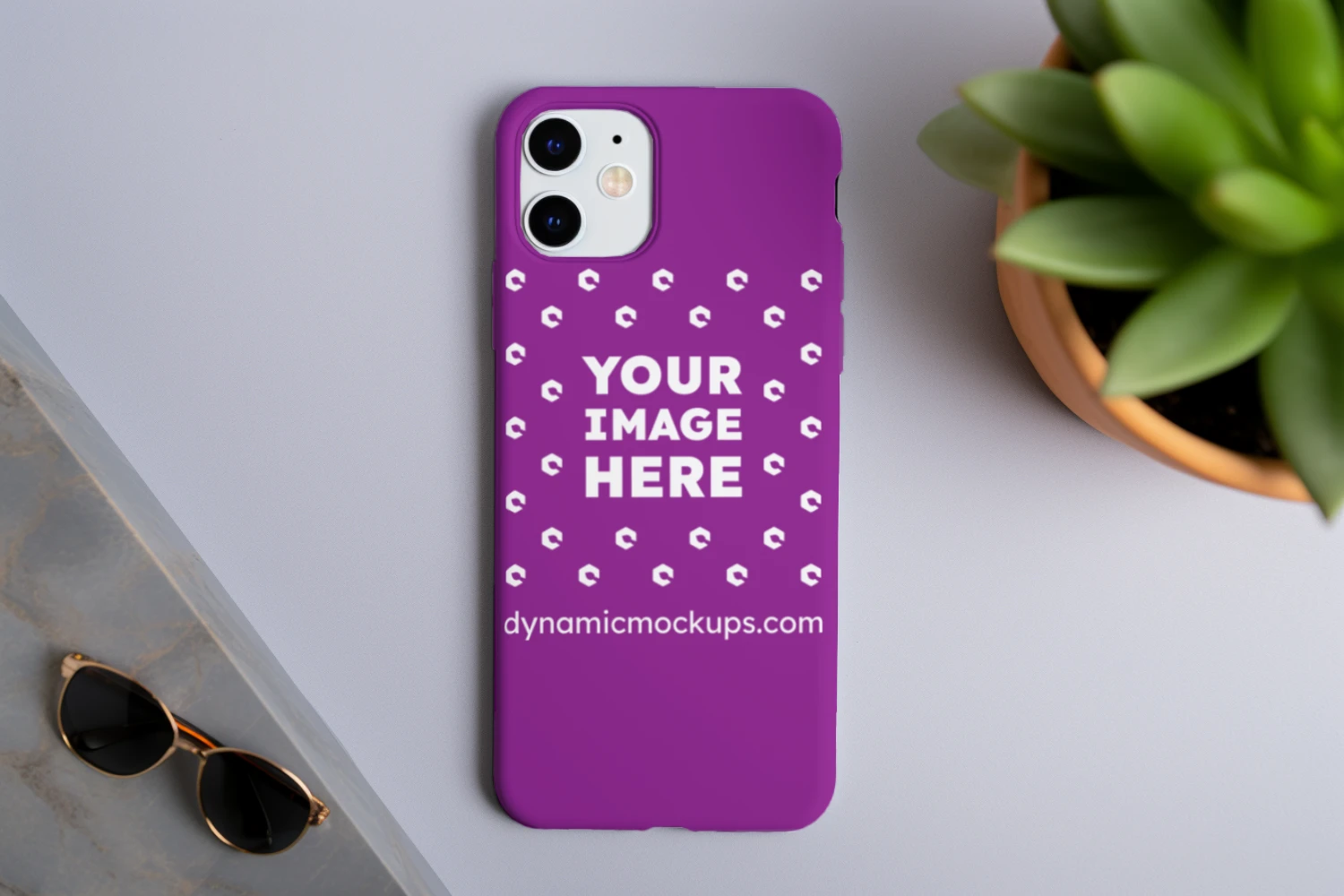 iPhone Purple Phone Case Mockup Template #3958 + PSD | Use It Now