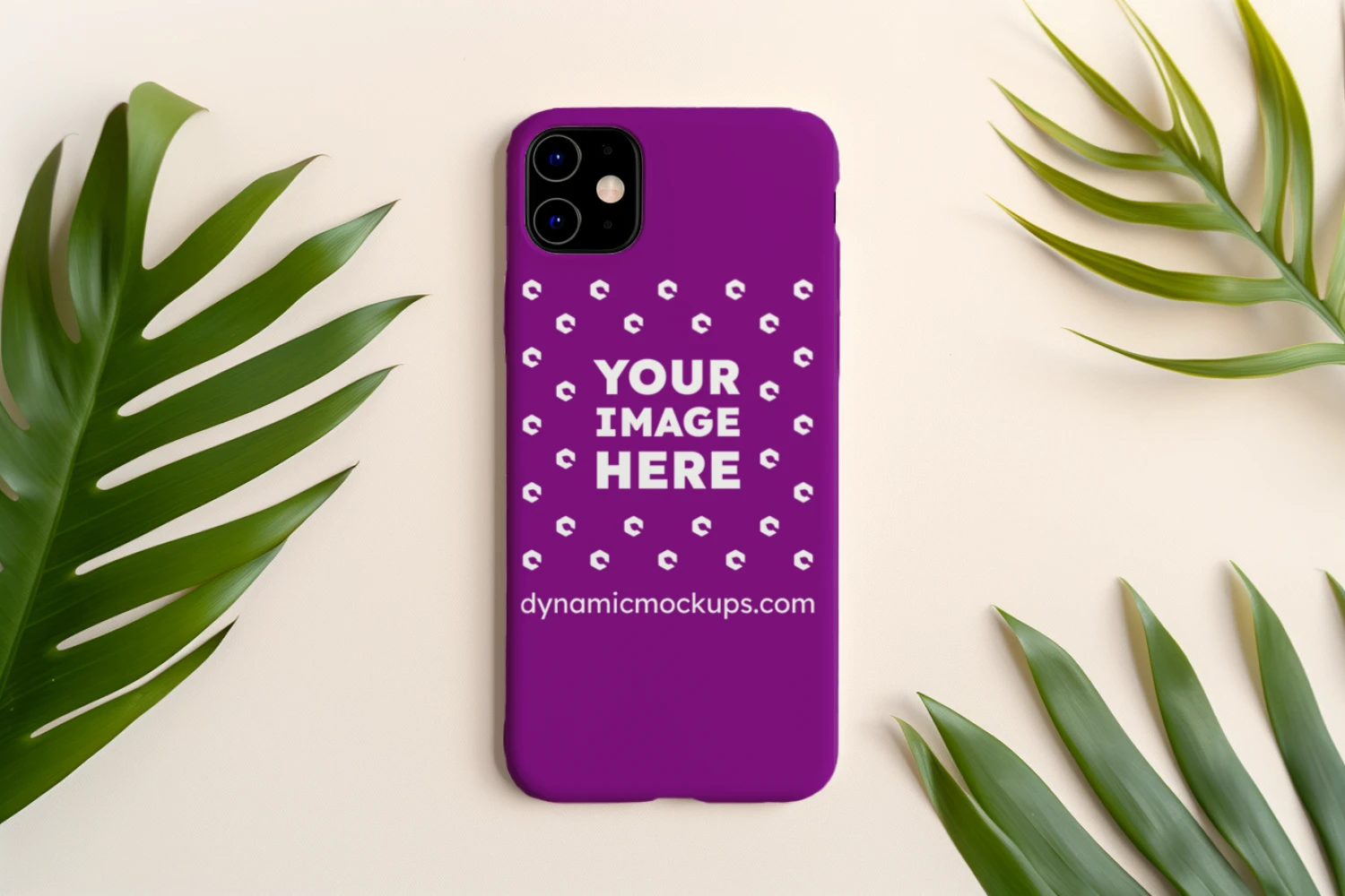 iPhone Purple Phone Case Mockup Template #3965 + PSD | Use It Now
