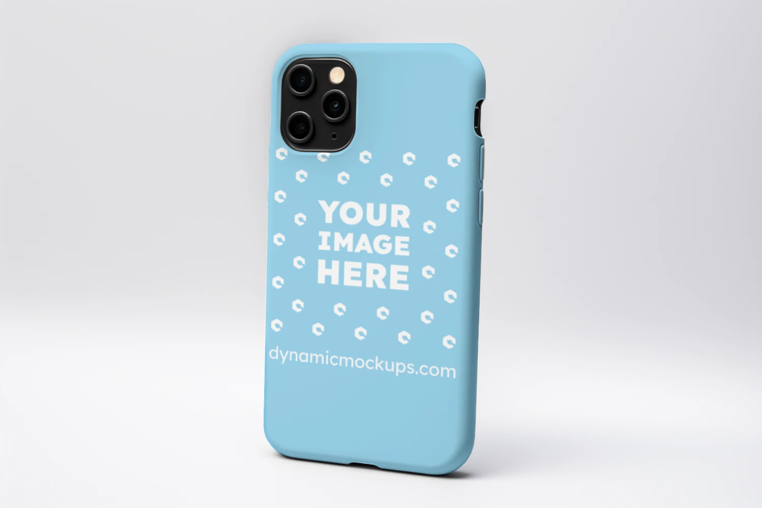 iPhone Sky Blue Phone Case Mockup Template #3943 + PSD | Use It Now