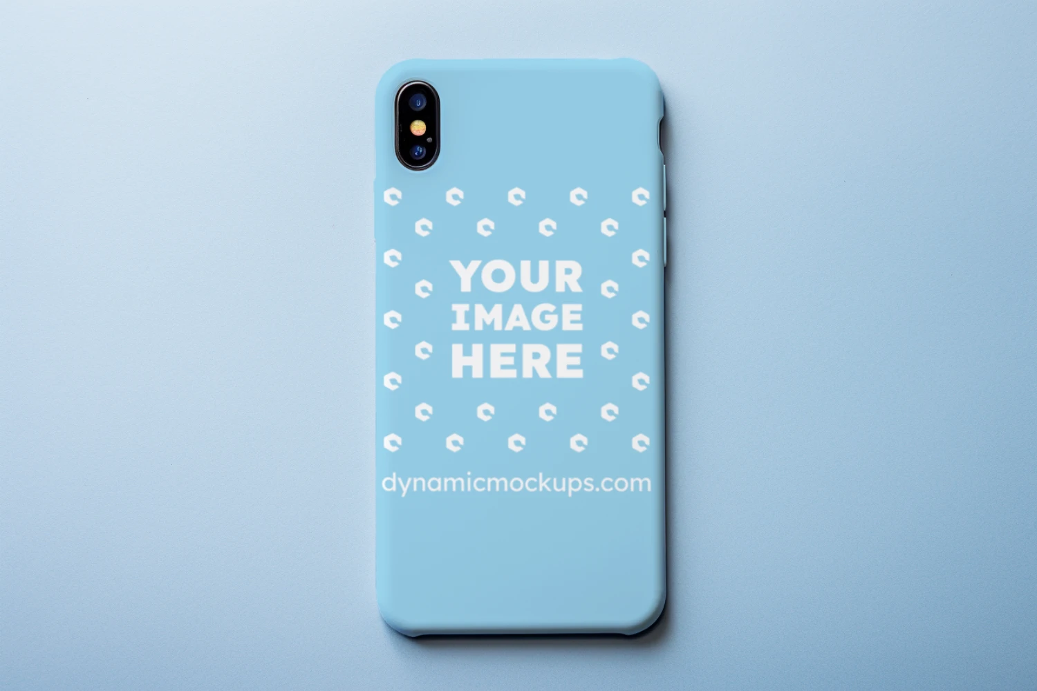 iPhone Sky Blue Phone Case Mockup Template