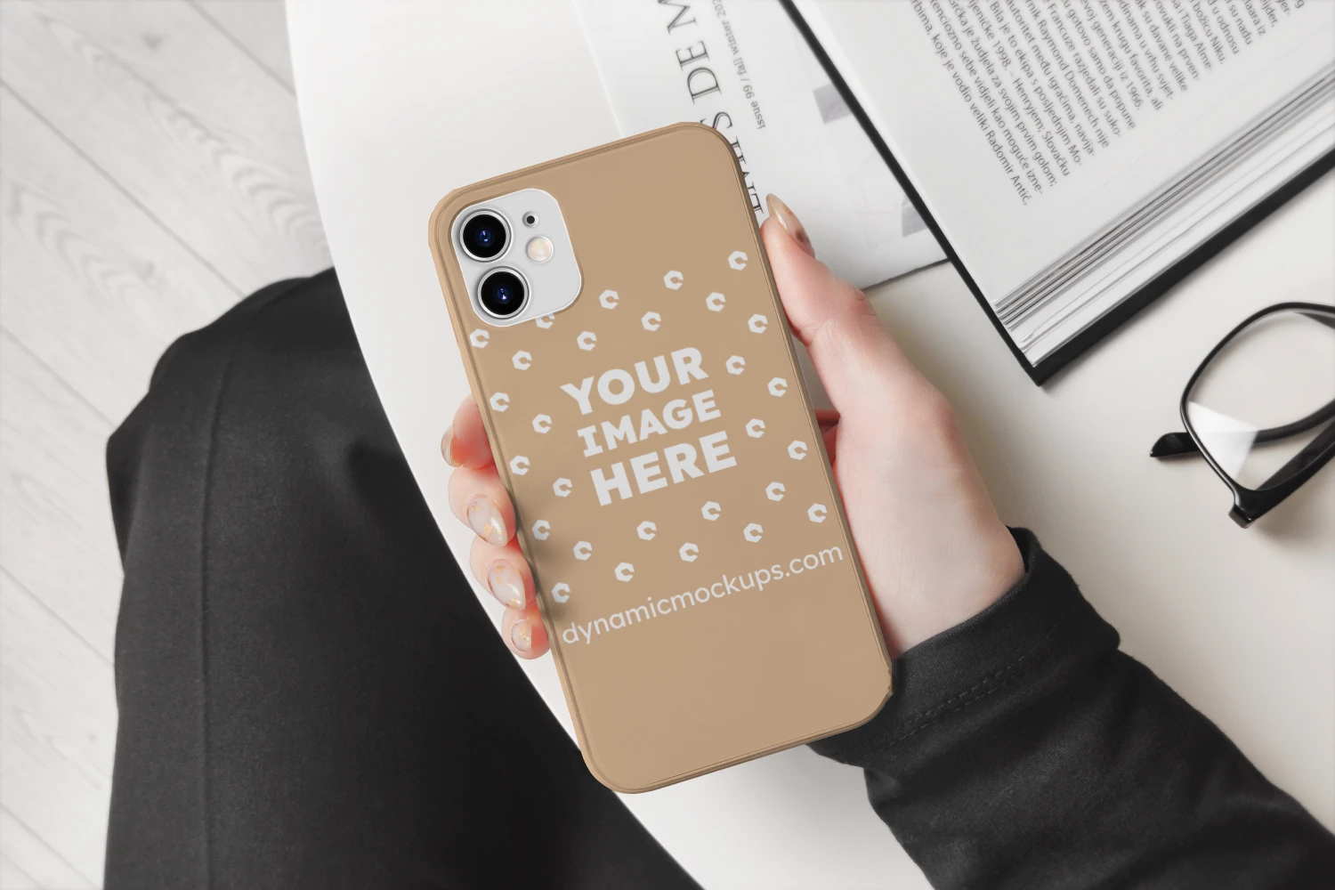 iPhone Tan Phone Case Mockup Template #3966 + PSD | Use It Now