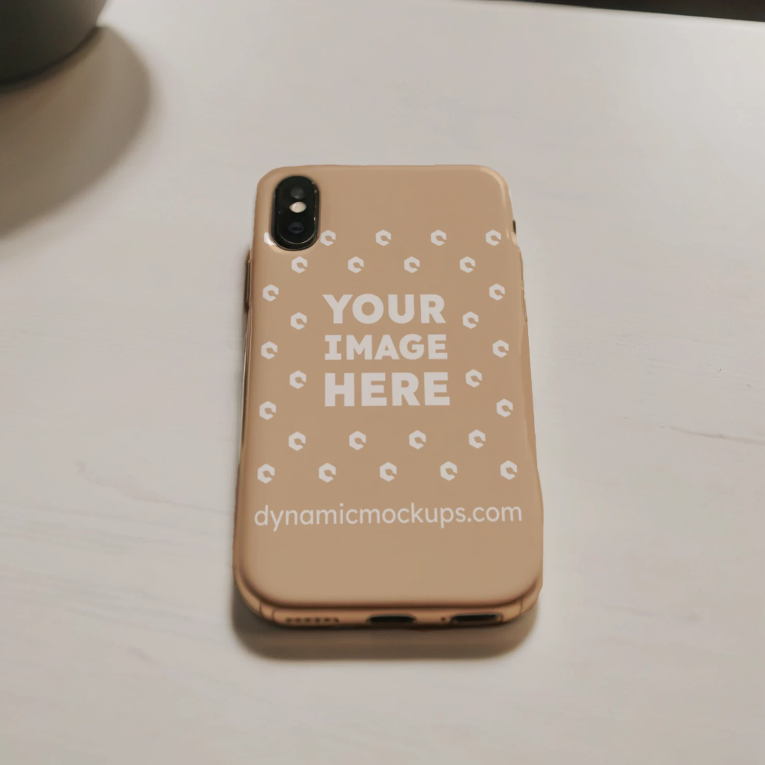iPhone Tan Phone Case Mockup Template