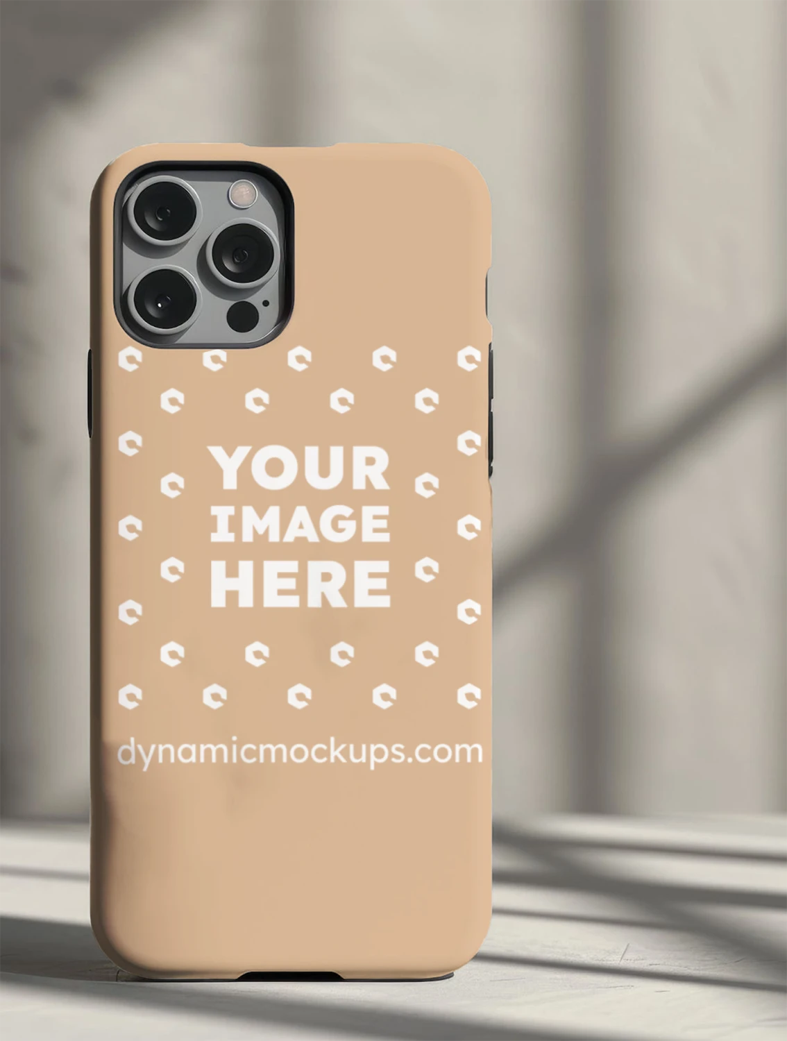 iPhone Tan Phone Case Mockup Template #3987 + PSD | Use It Now