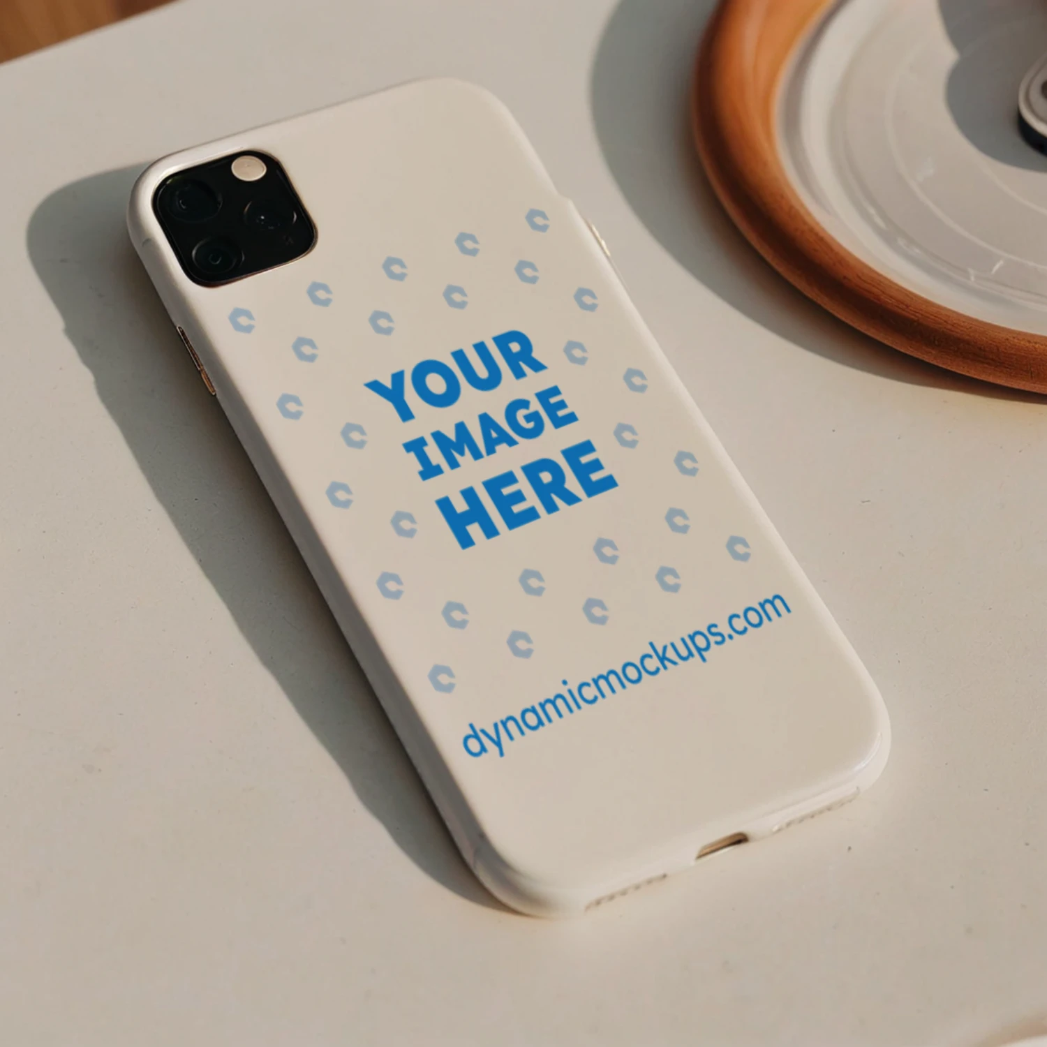 iPhone White Phone Case Mockup Template #3971 + PSD | Use It Now