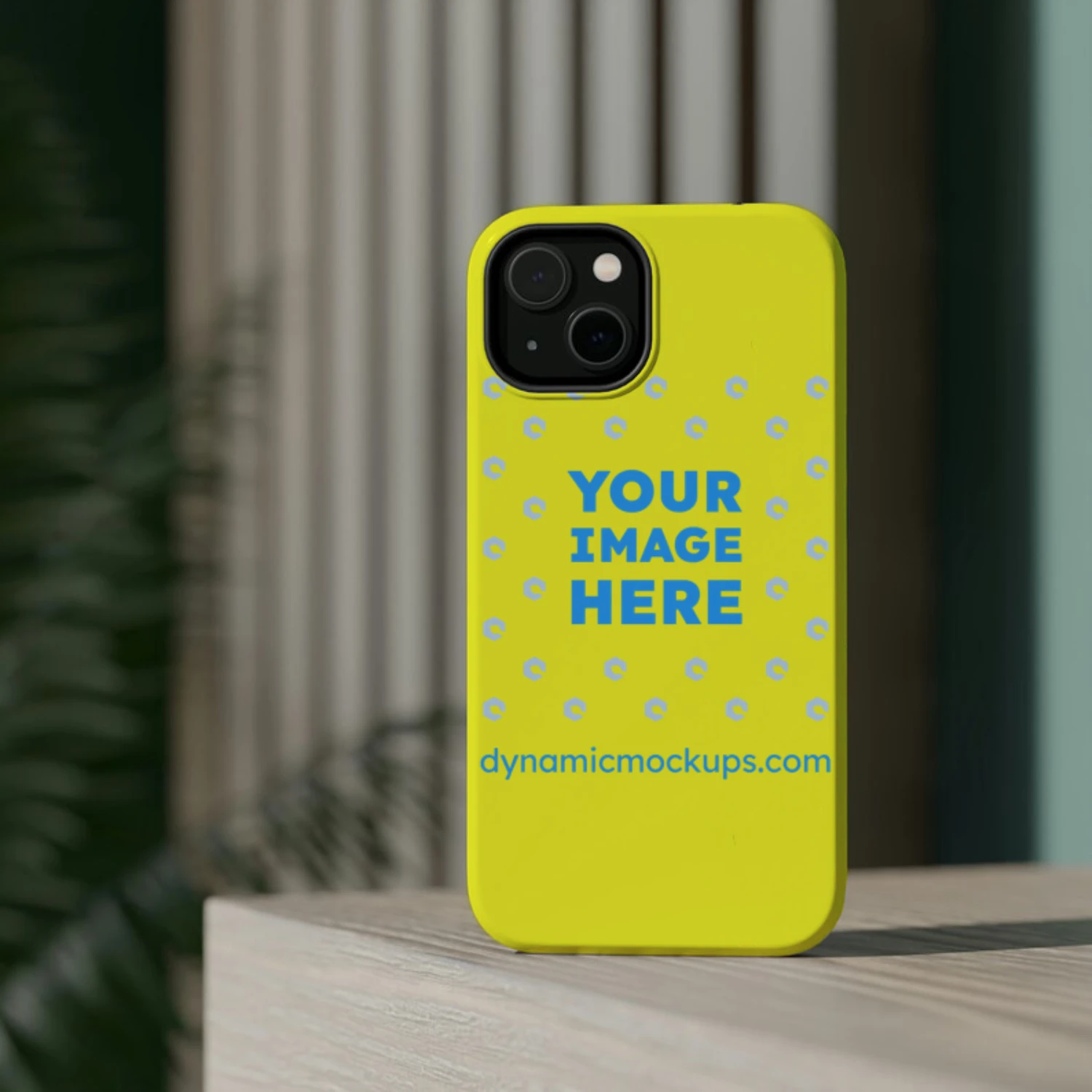 iPhone Yellow Phone Case Mockup Template