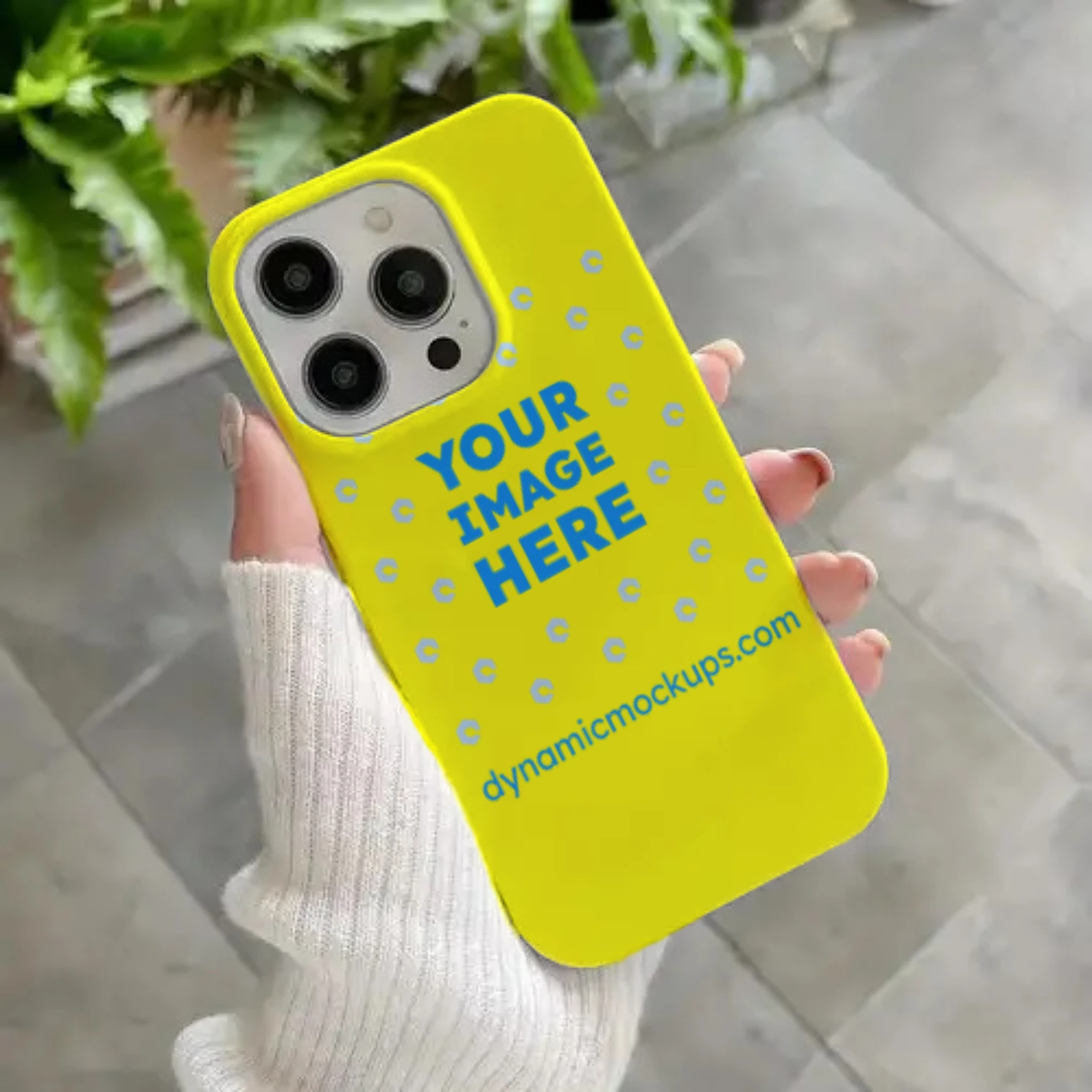 iPhone Yellow Phone Case Mockup Template