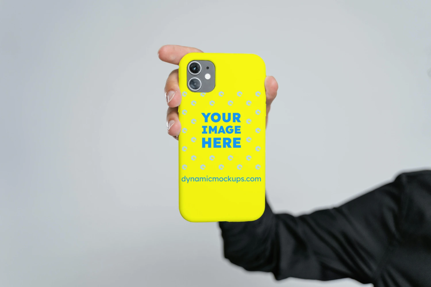iPhone Yellow Phone Case Mockup Template #3956 + PSD | Use It Now