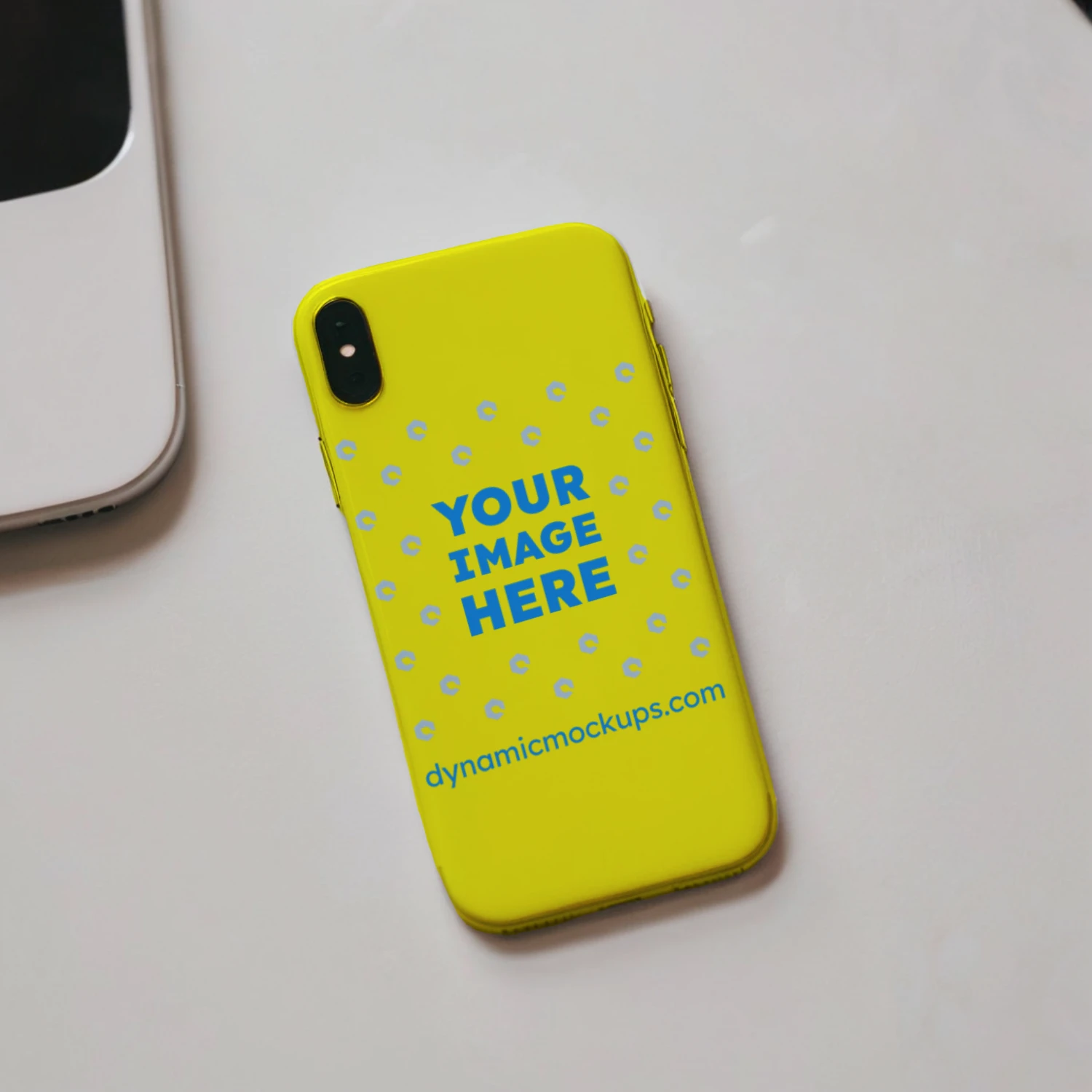 iPhone Yellow Phone Case Mockup Template