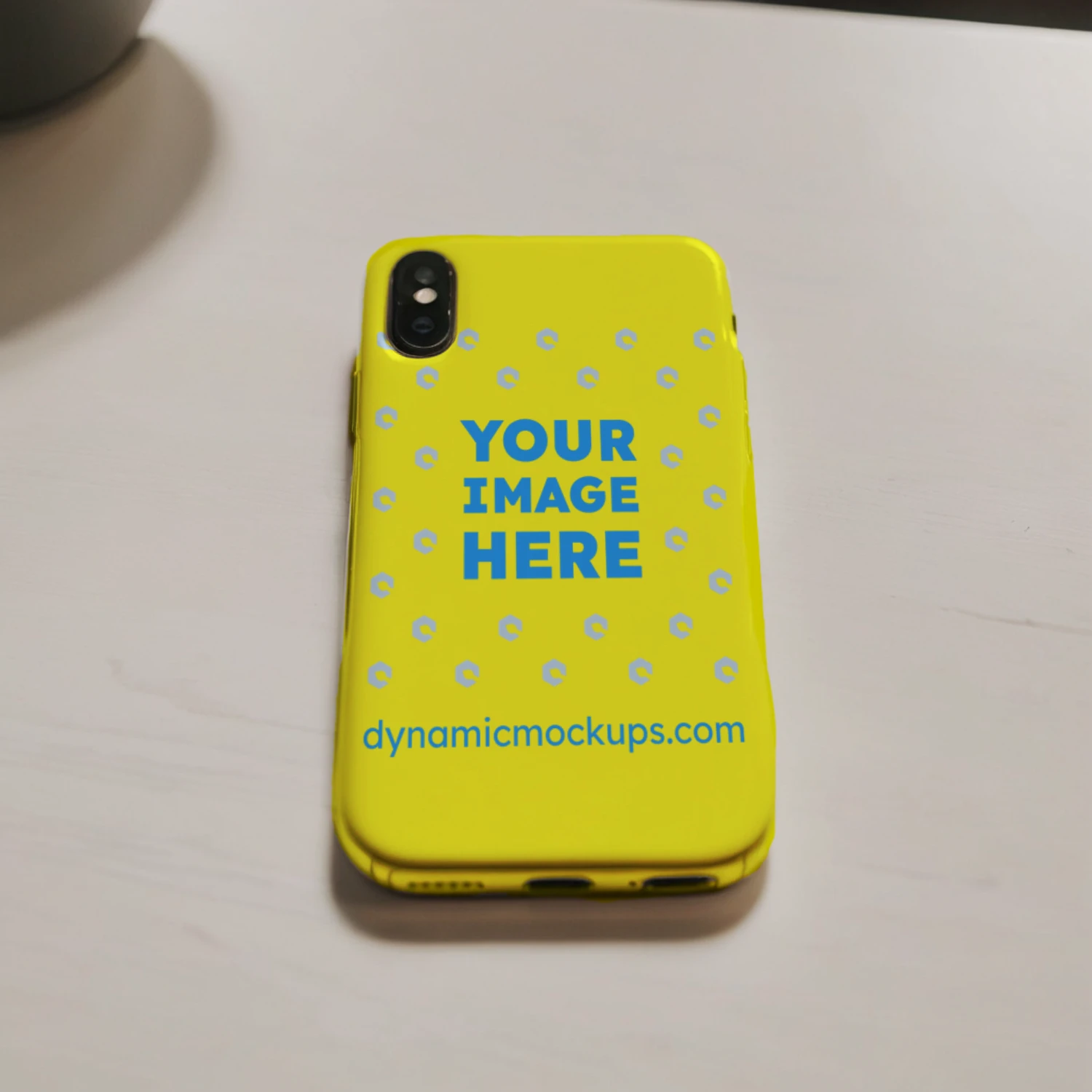 iPhone Yellow Phone Case Mockup Template