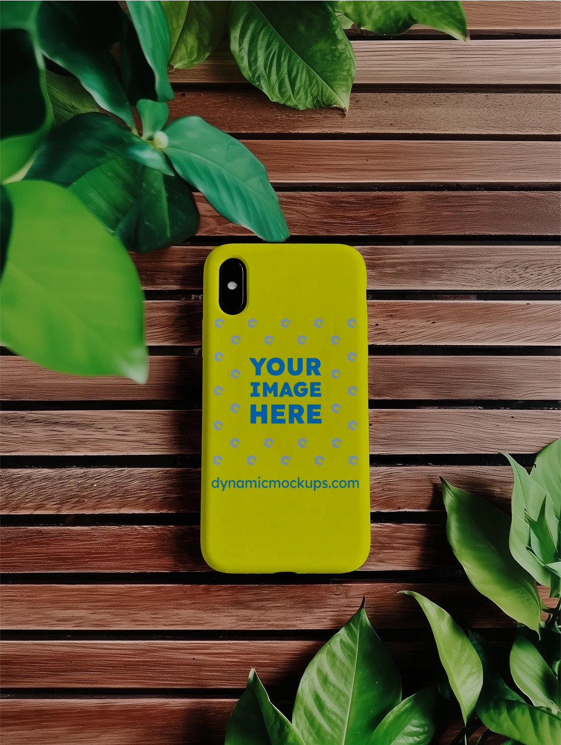iPhone Yellow Phone Case Mockup Template #3976 + PSD | Use It Now
