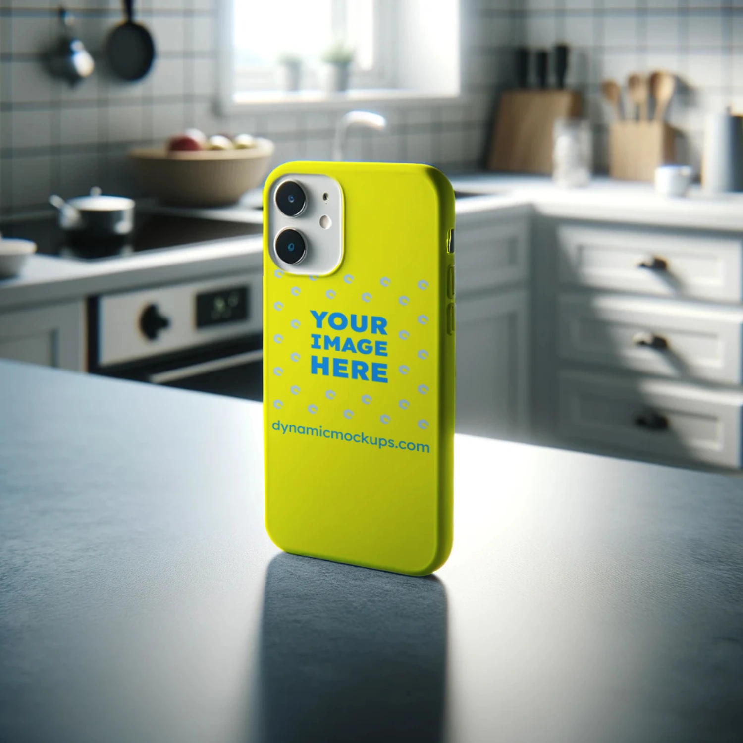 iPhone Yellow Phone Case Mockup Template