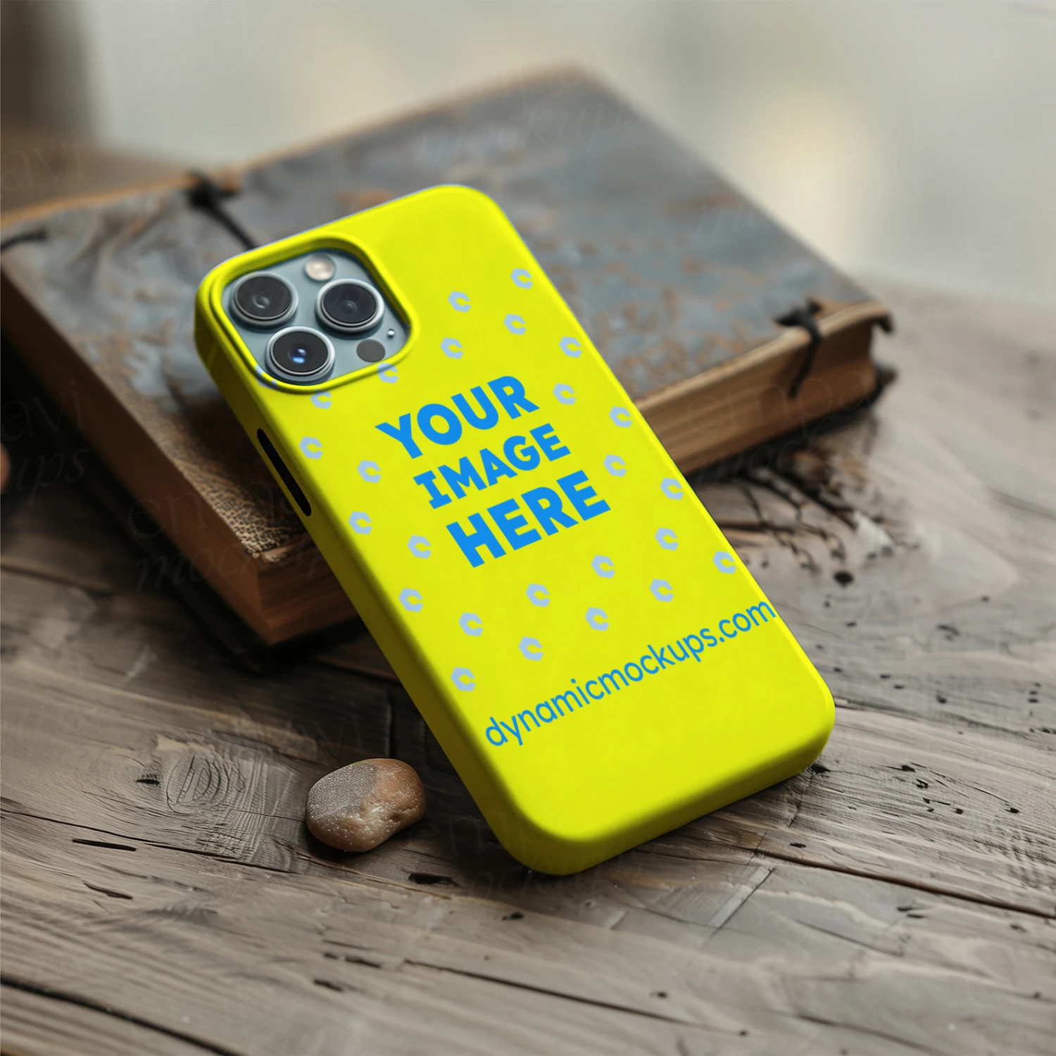 iPhone Yellow Phone Case Mockup Template
