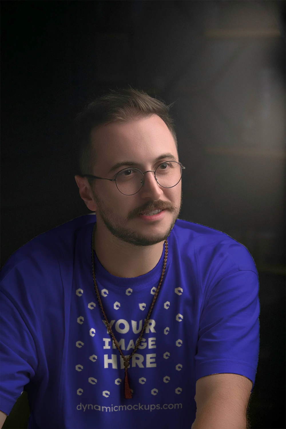 Man Wearing Blue T-shirt Mockup Front View Template #4954 + PSD | Use It Now