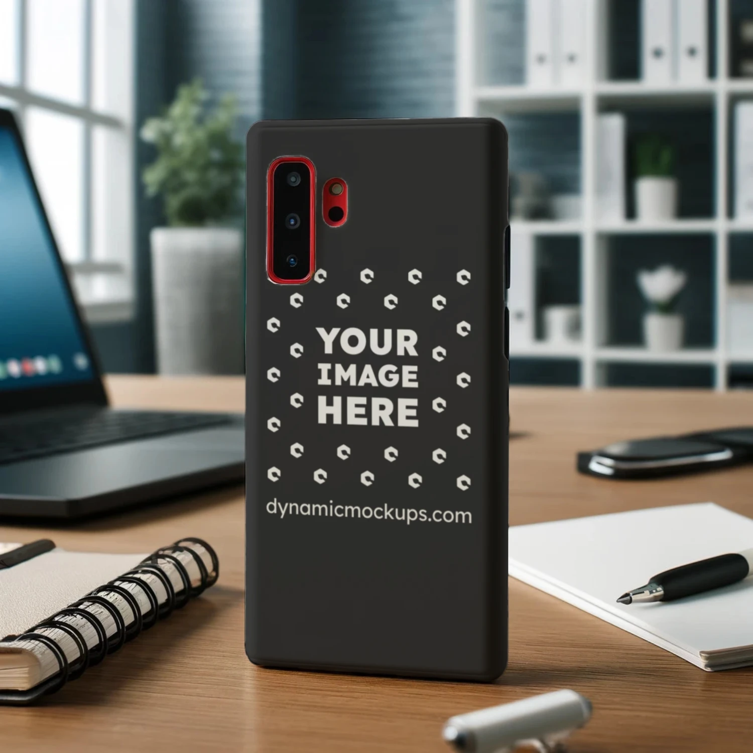 Samsung Black Phone Case Mockup Template #3981 + PSD | Use It Now