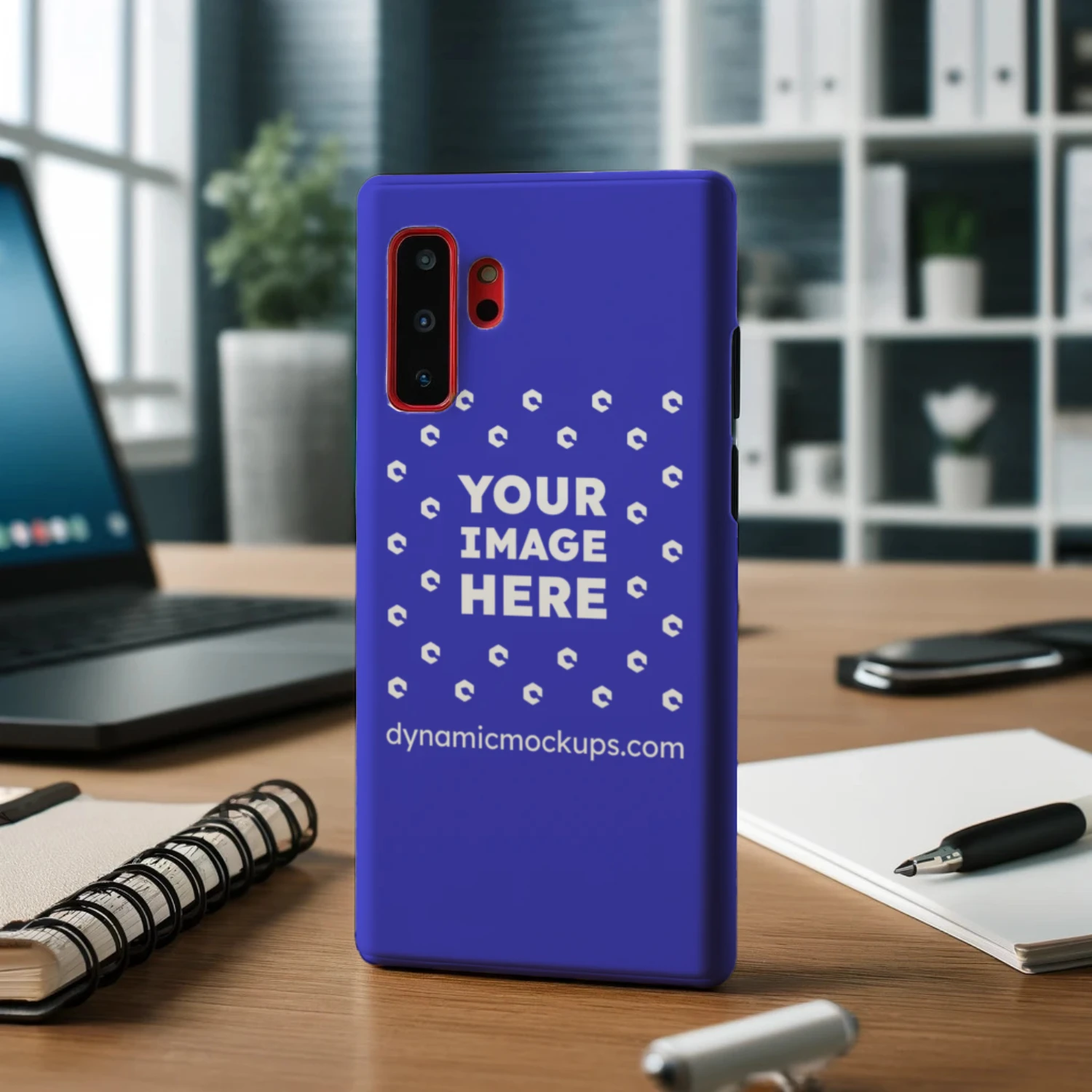 Samsung Blue Phone Case Mockup Template #3981 + PSD | Use It Now