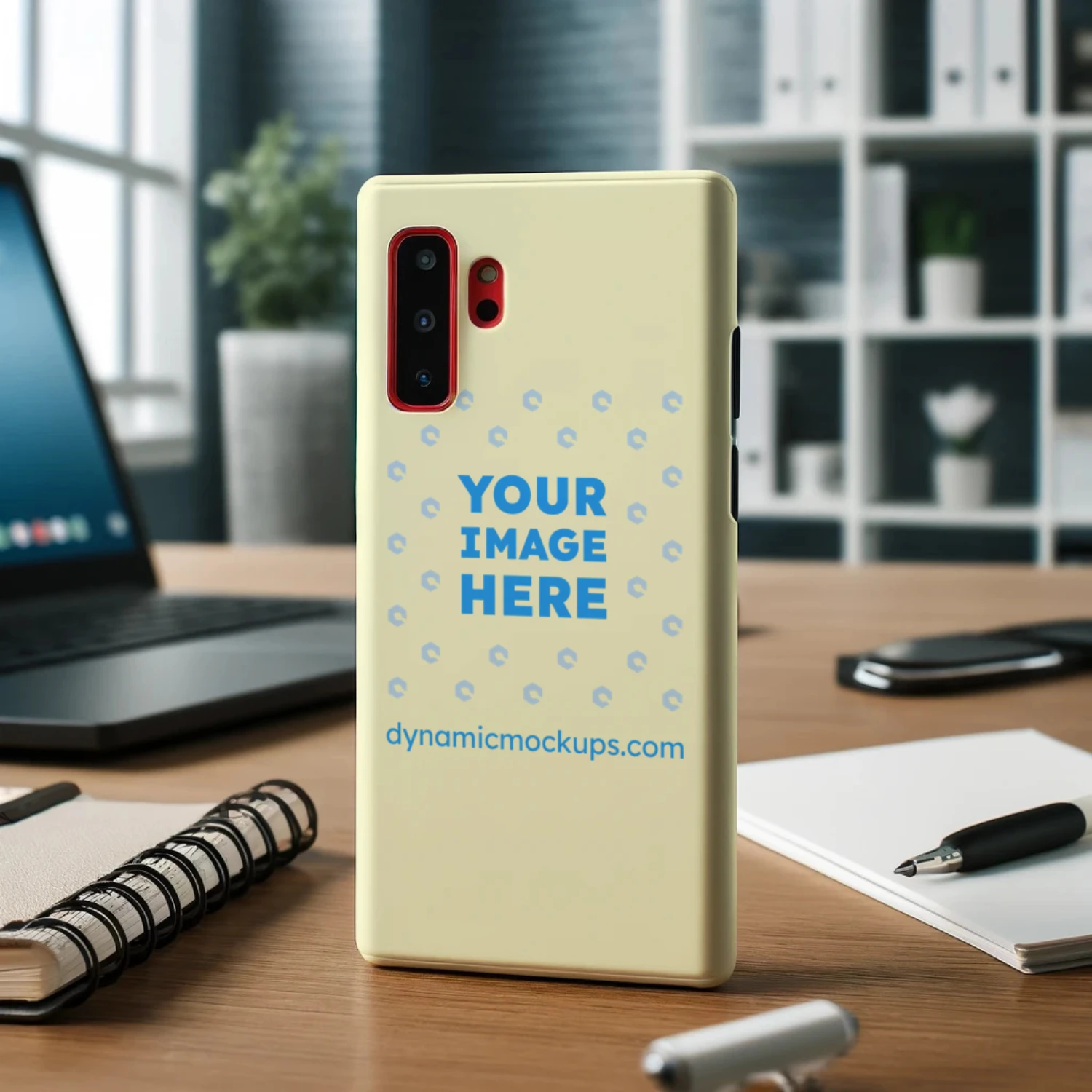 Samsung Cream Phone Case Mockup Template #3981 + PSD | Use It Now