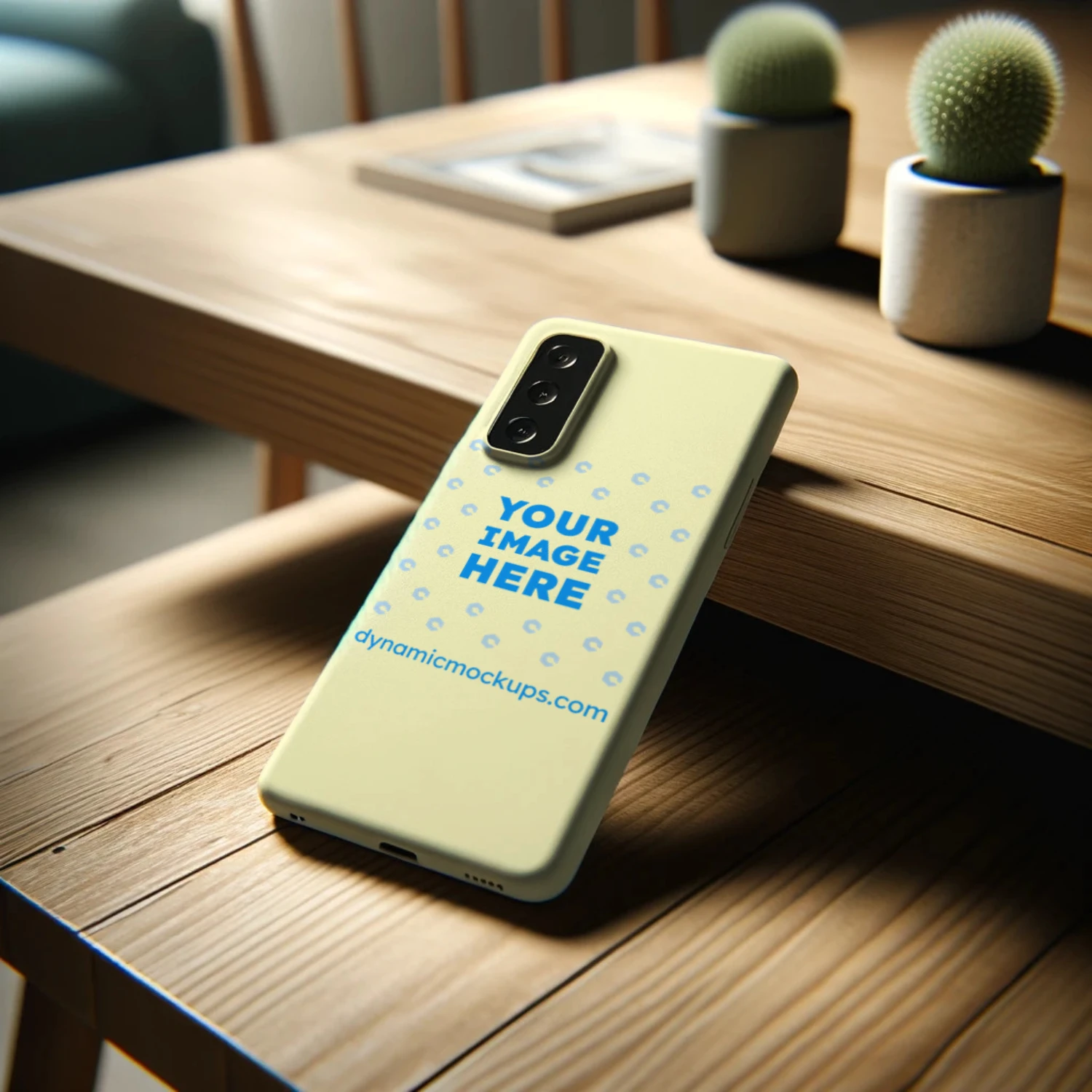 Samsung Cream Phone Case Mockup Template