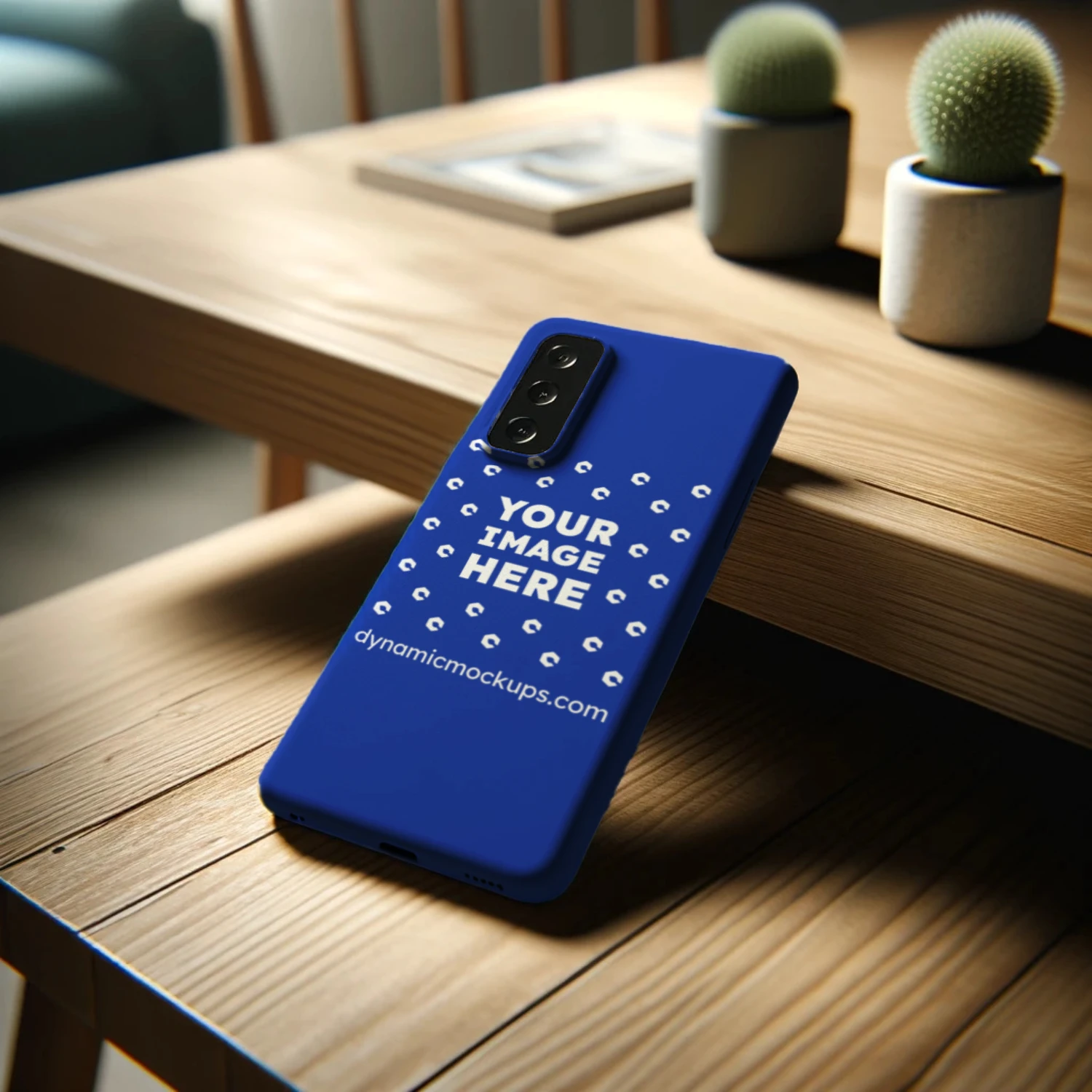 Samsung Dark Blue Phone Case Mockup Template