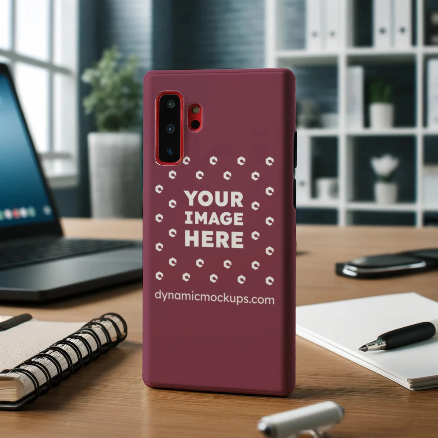 Samsung Maroon Phone Case Mockup Template