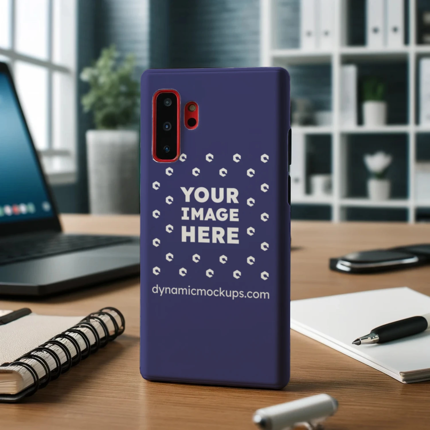 Samsung Navy Blue Phone Case Mockup Template #3981 + PSD | Use It Now