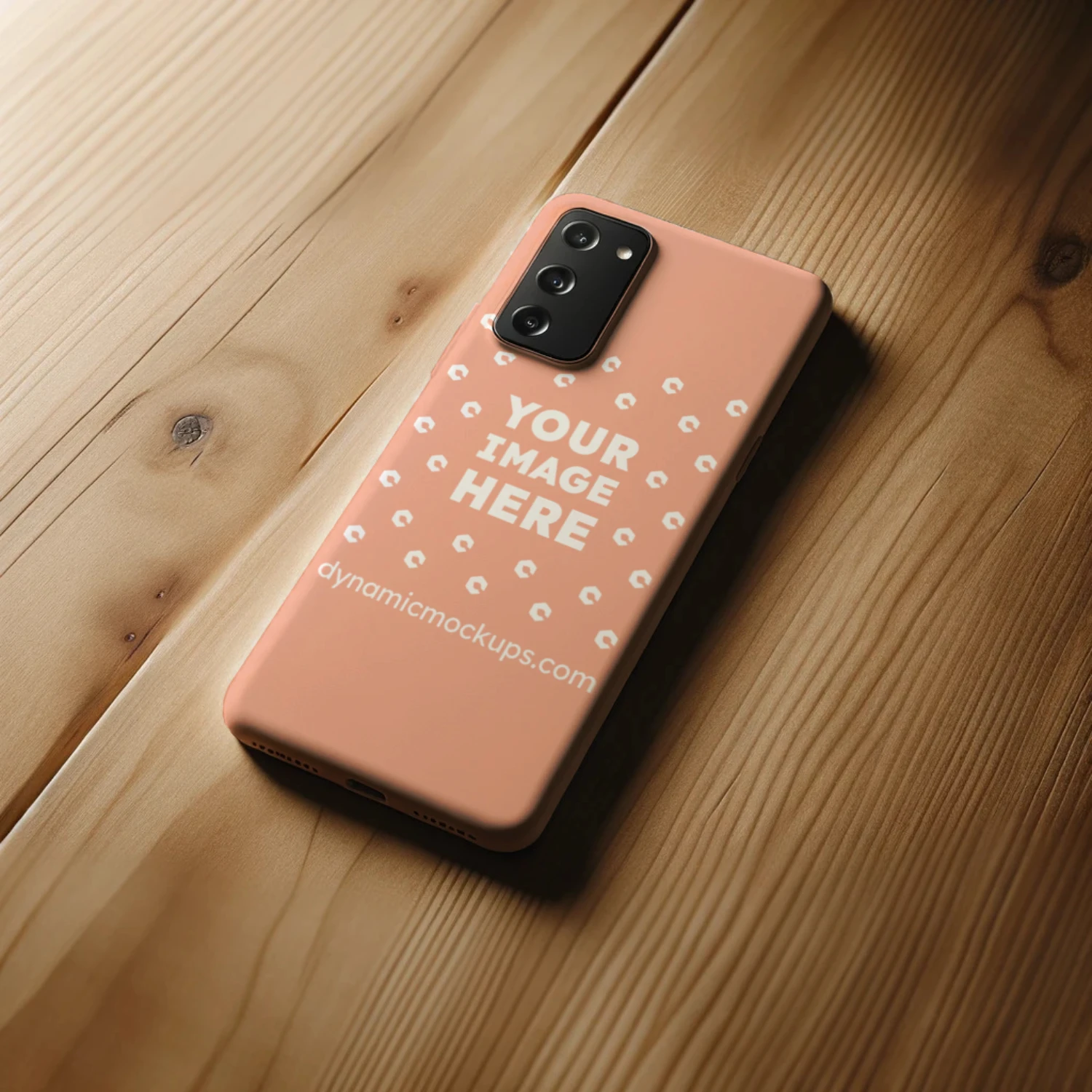 Samsung Peach Phone Case Mockup Template #3988 + PSD | Use It Now