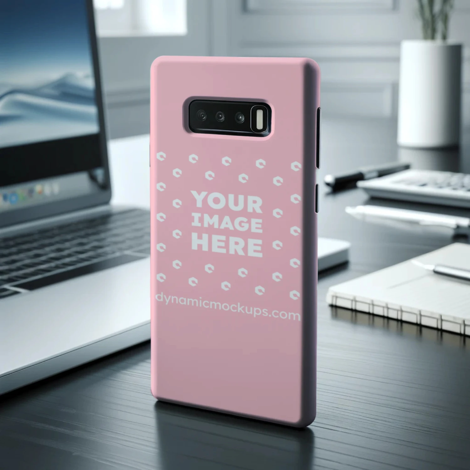 Samsung Pink Phone Case Mockup Template