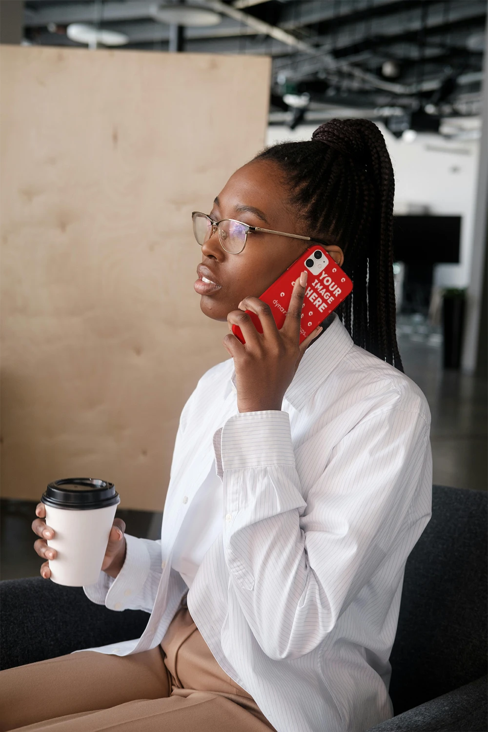 Samsung Red Phone Case Mockup Template