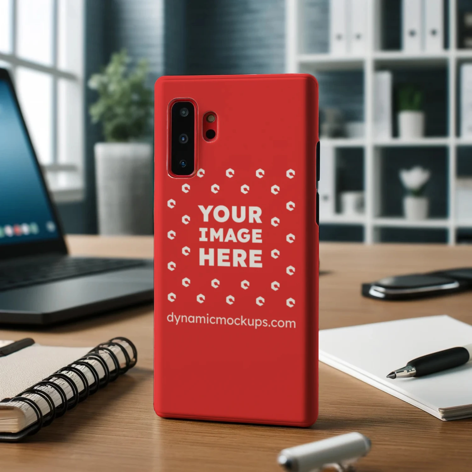 Samsung Red Phone Case Mockup Template #3981 + PSD | Use It Now