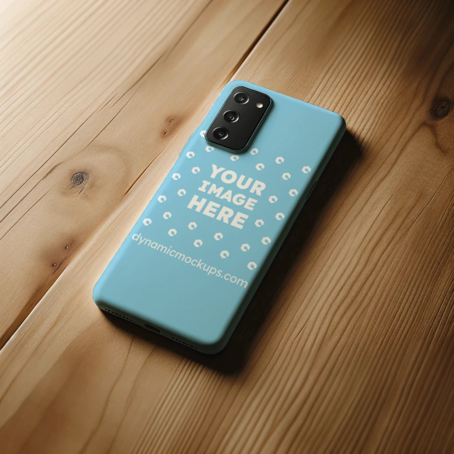 Samsung Sky Blue Phone Case Mockup Template #3988 + PSD | Use It Now