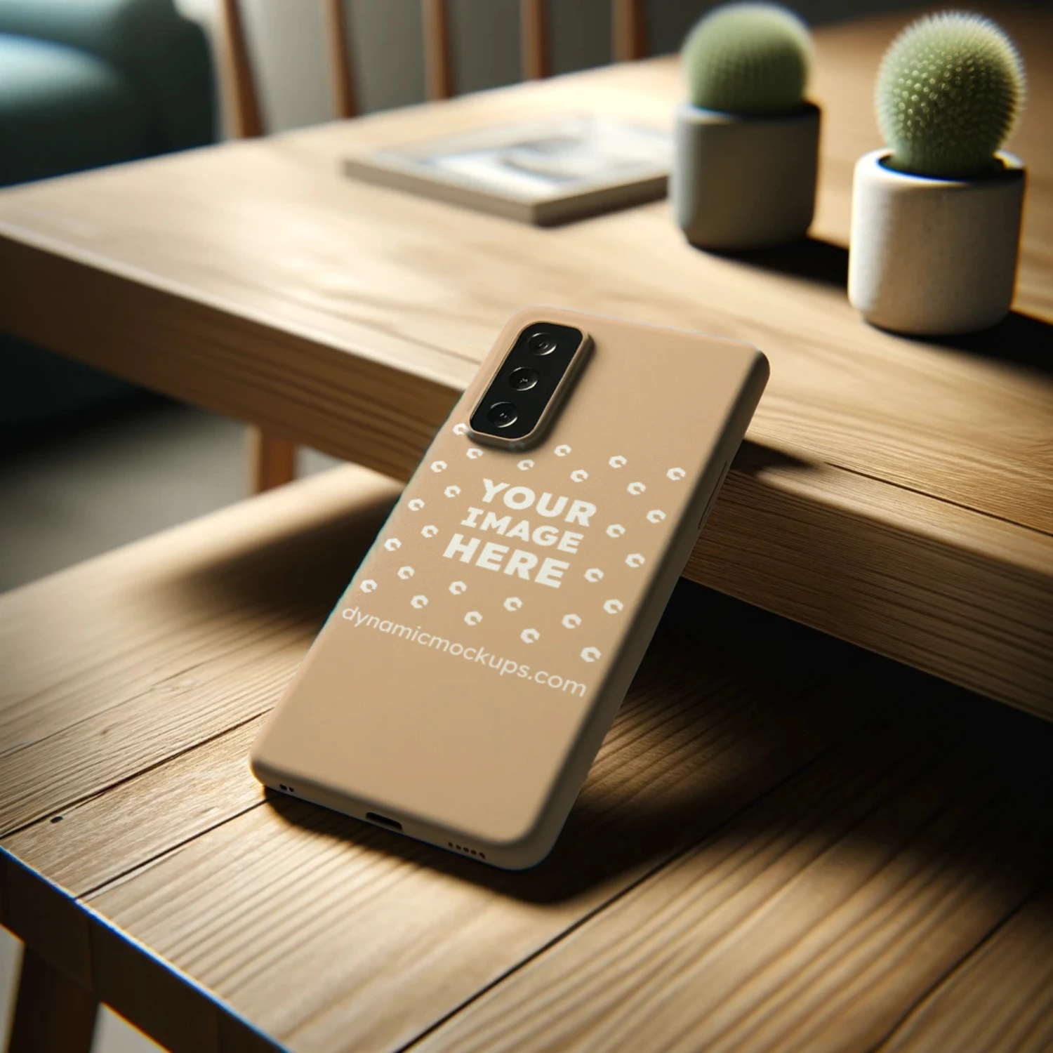 Samsung Tan Phone Case Mockup Template