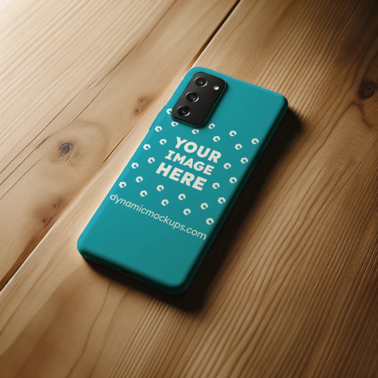Samsung Teal Phone Case Mockup Template #3988 + PSD | Use It Now