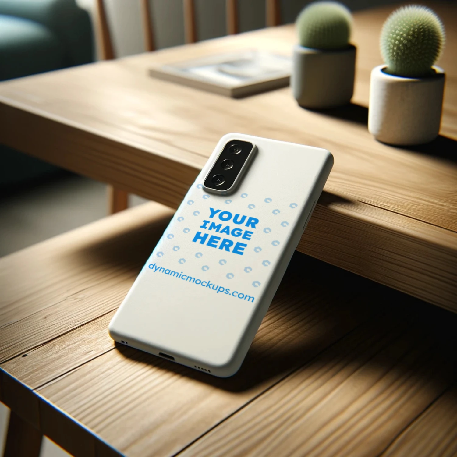 Samsung White Phone Case Mockup Template #3983 + PSD | Use It Now