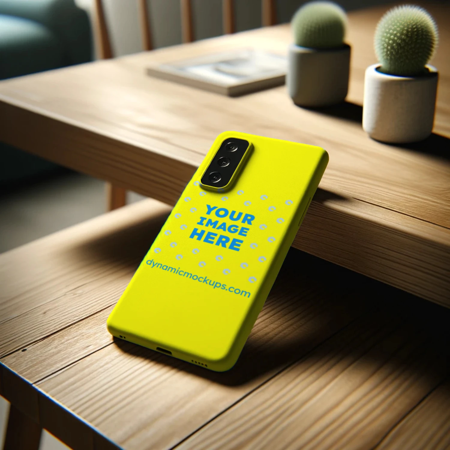 Samsung Yellow Phone Case Mockup Template