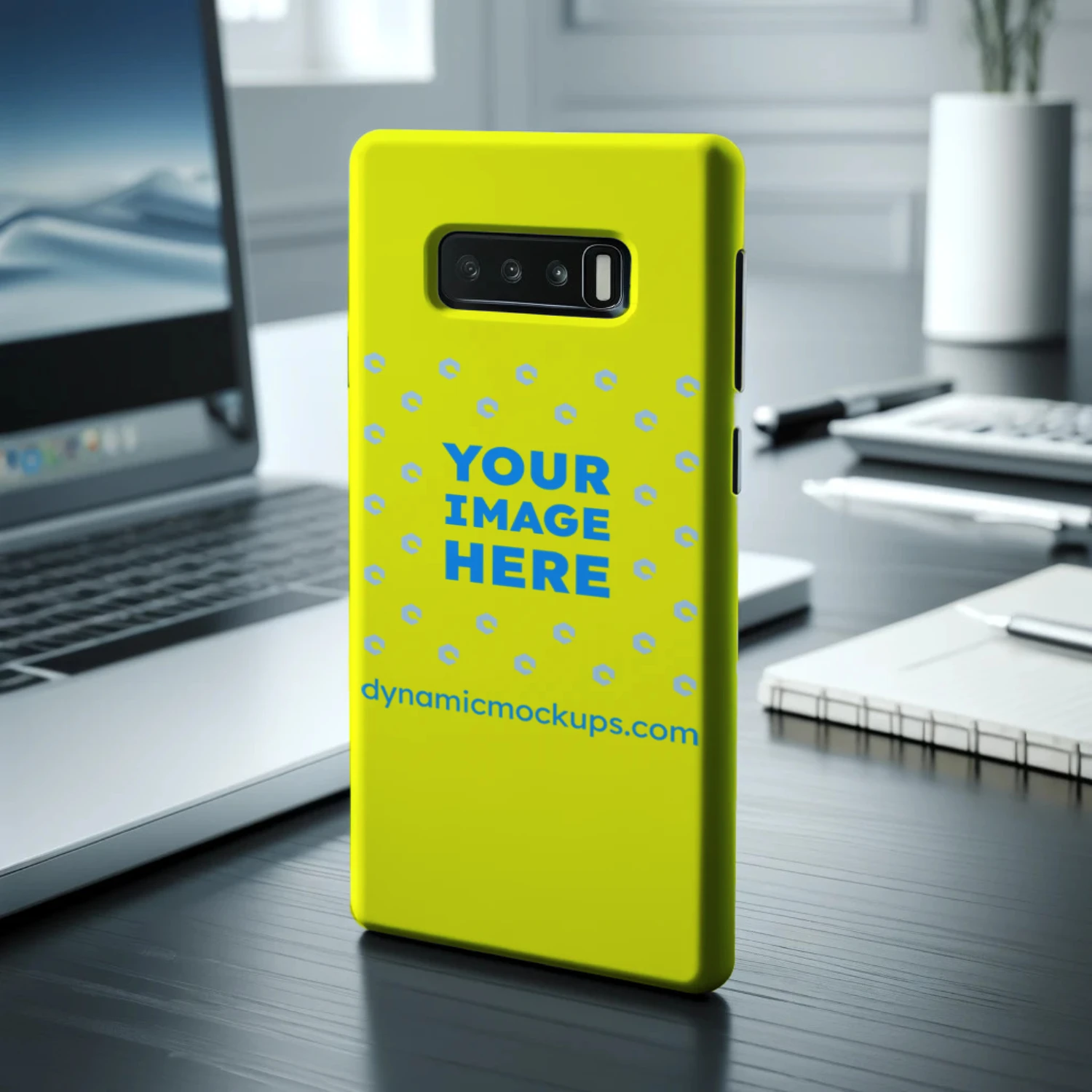 Samsung Yellow Phone Case Mockup Template