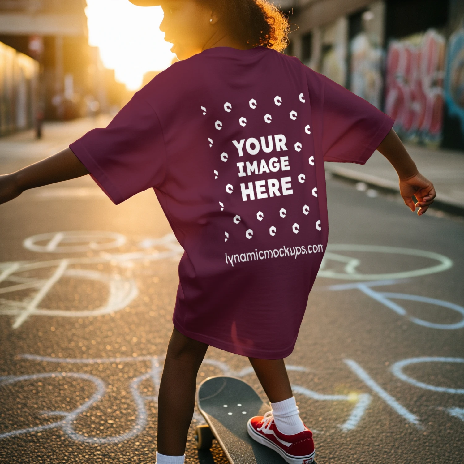 Boy Wearing Maroon AS Colour 5082 T-shirt Mockup Template #16027 + PSD ...